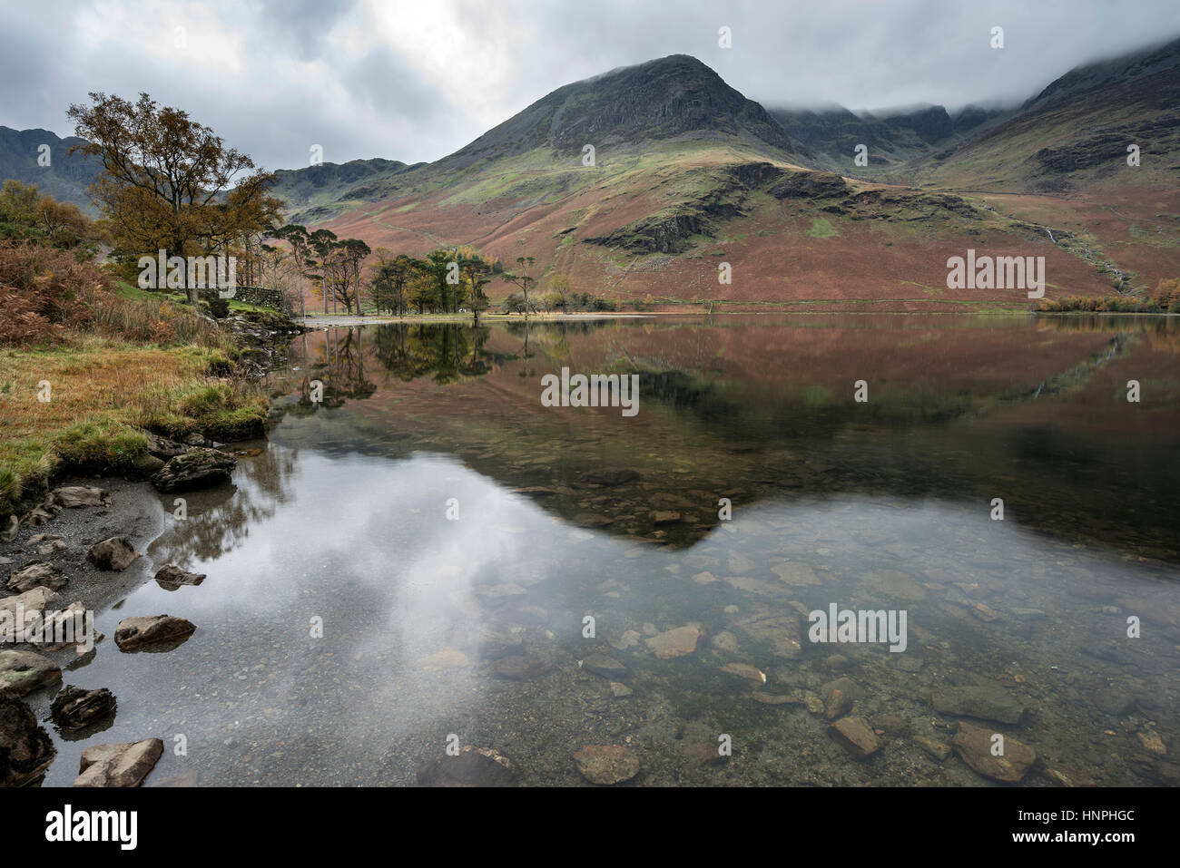 Stunning Autumn Fall landscape image of Lake Buttermere in Lake ...