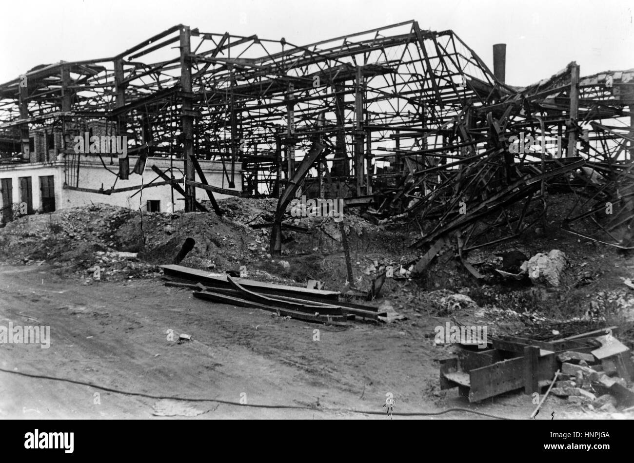 The Nazi propaganda image shows the destroyed remains of Department 3 ...