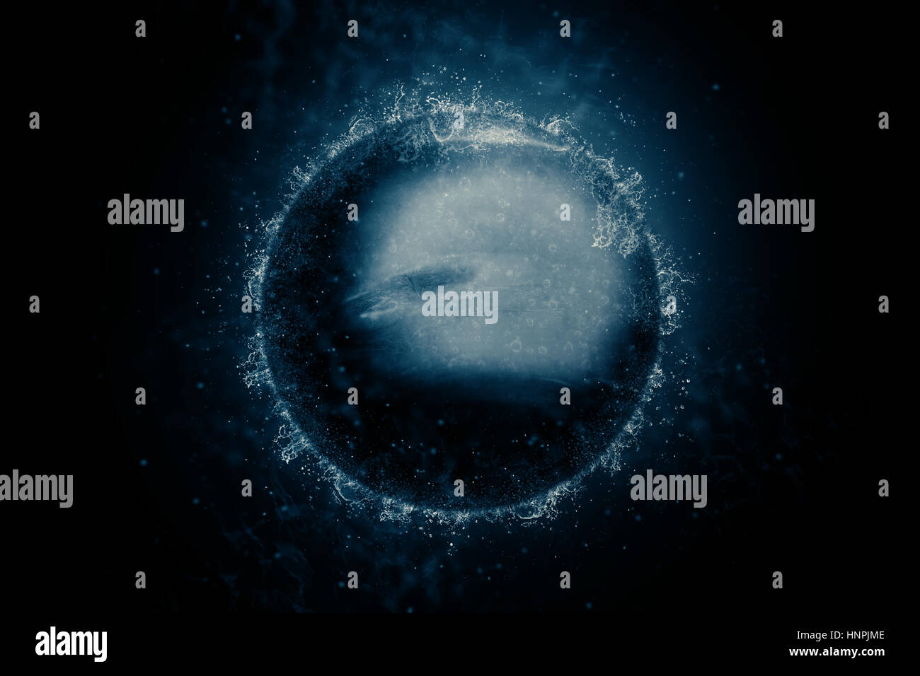 Planet in water - Neptune. Science fiction art. Solar system. Elements ...
