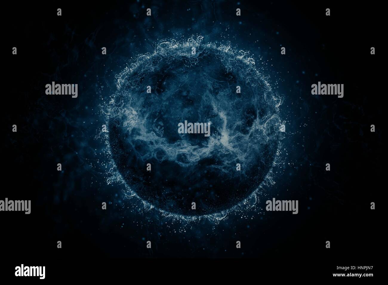 Planet in water - Venus. Science fiction art. Solar system. Elements of ...