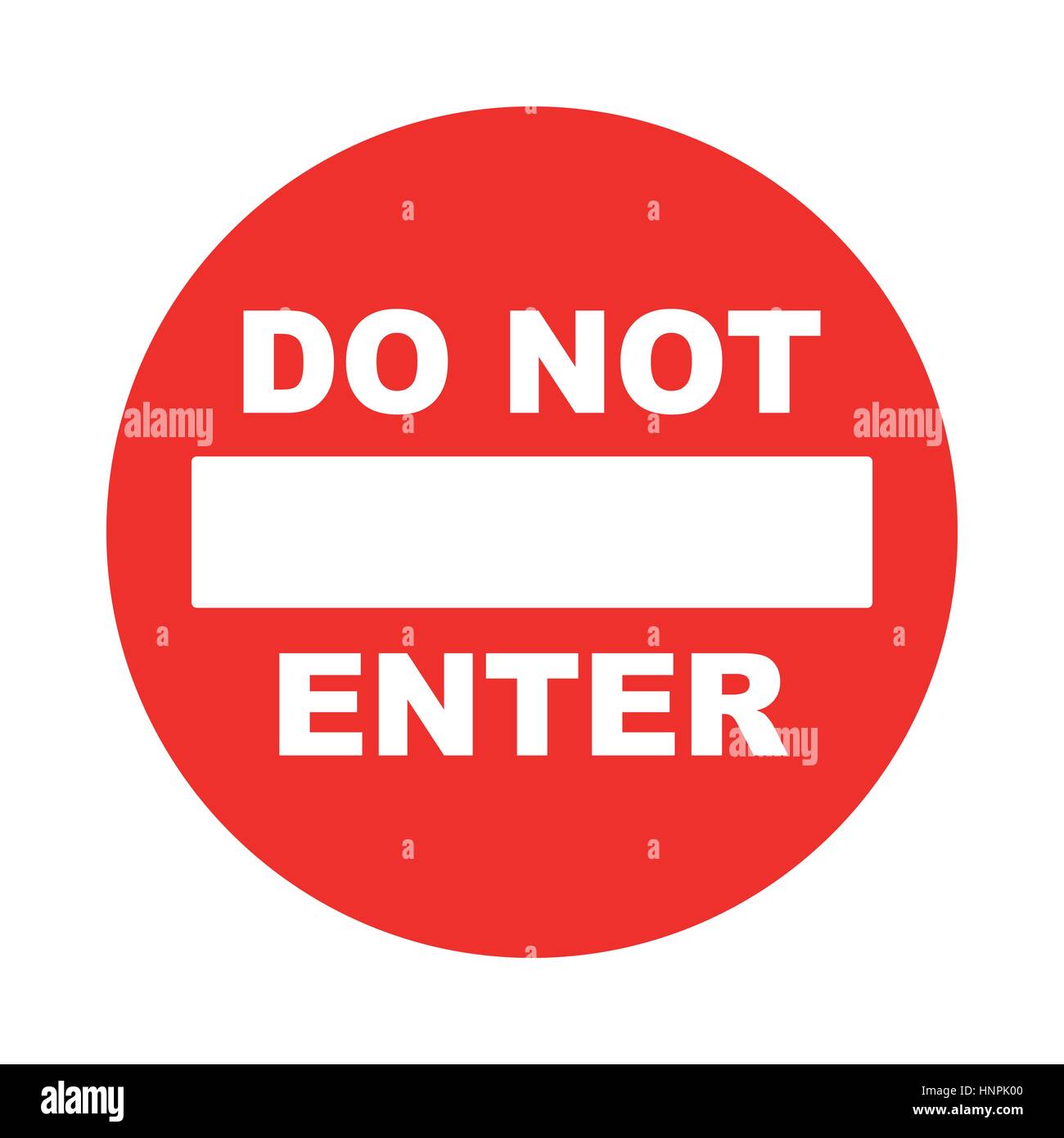 Do not enter sign with text. Warning red circle icon isolated on white ...