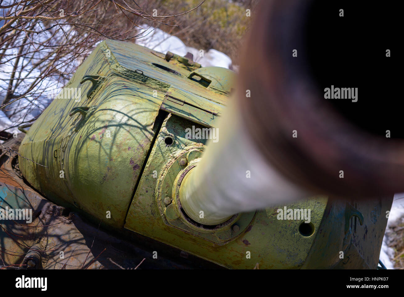Old soviet tank in the spring, Sakhalin island, Russia Stock Photo - Alamy