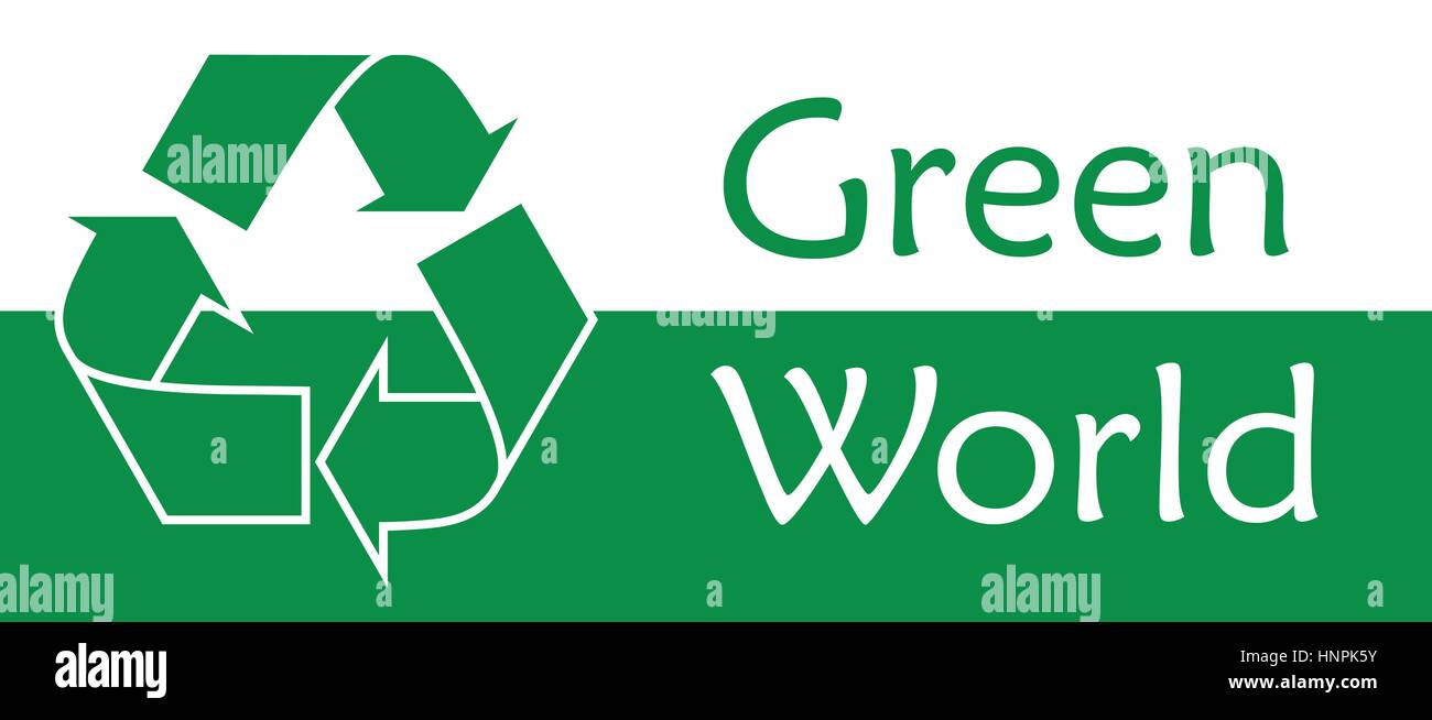 Green world Recycle symbol or sign of conservation green icon Vector ...