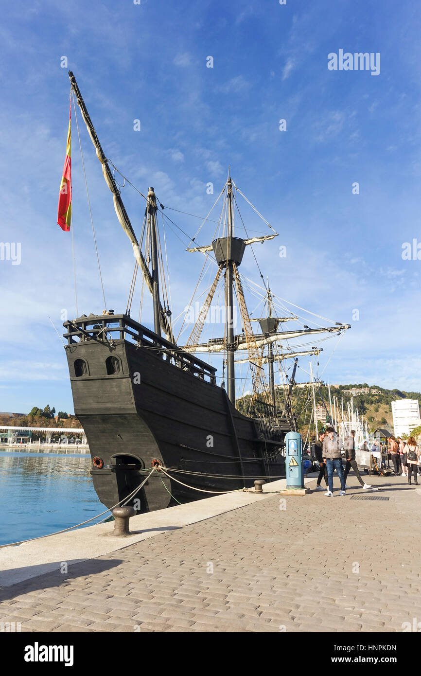 Replica of old spanish galleon, Nao Victoria, ship, vessel, 16th ...
