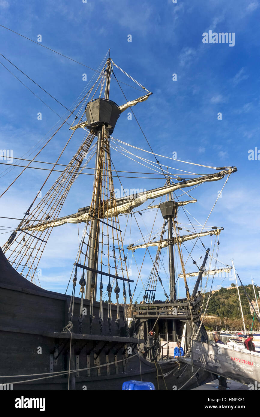 Replica of old spanish galleon, Nao Victoria, ship, vessel, 16th ...