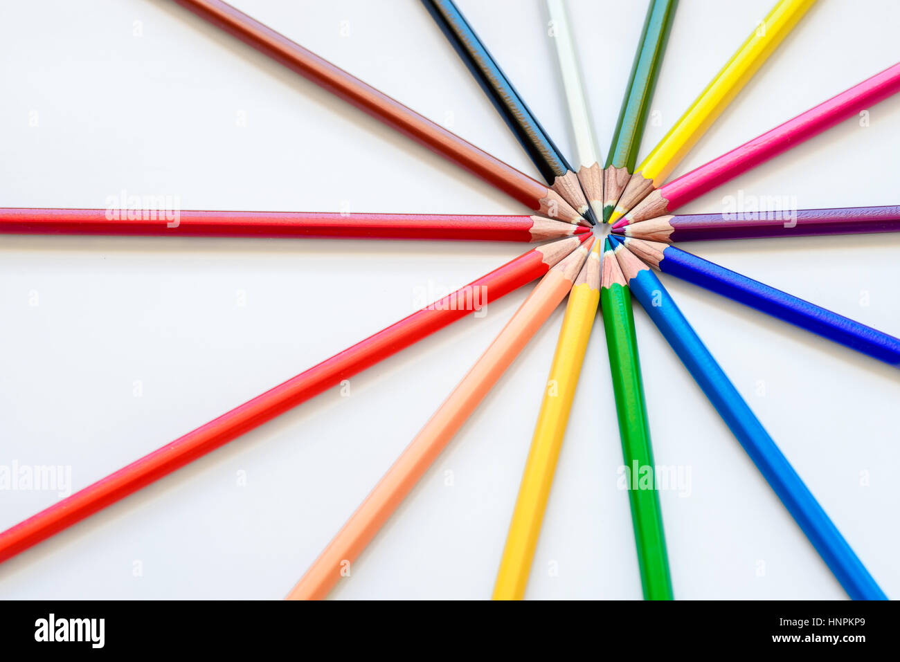 Close up macro shot of sharp colorful pencils Stock Photo - Alamy