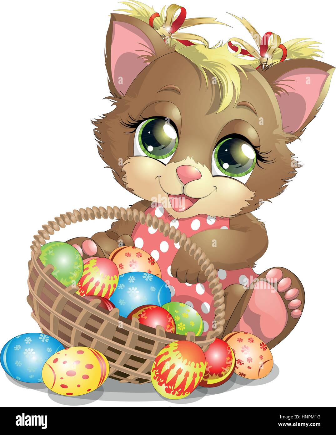 beautiful Easter kitten Stock Vector Image & Art - Alamy