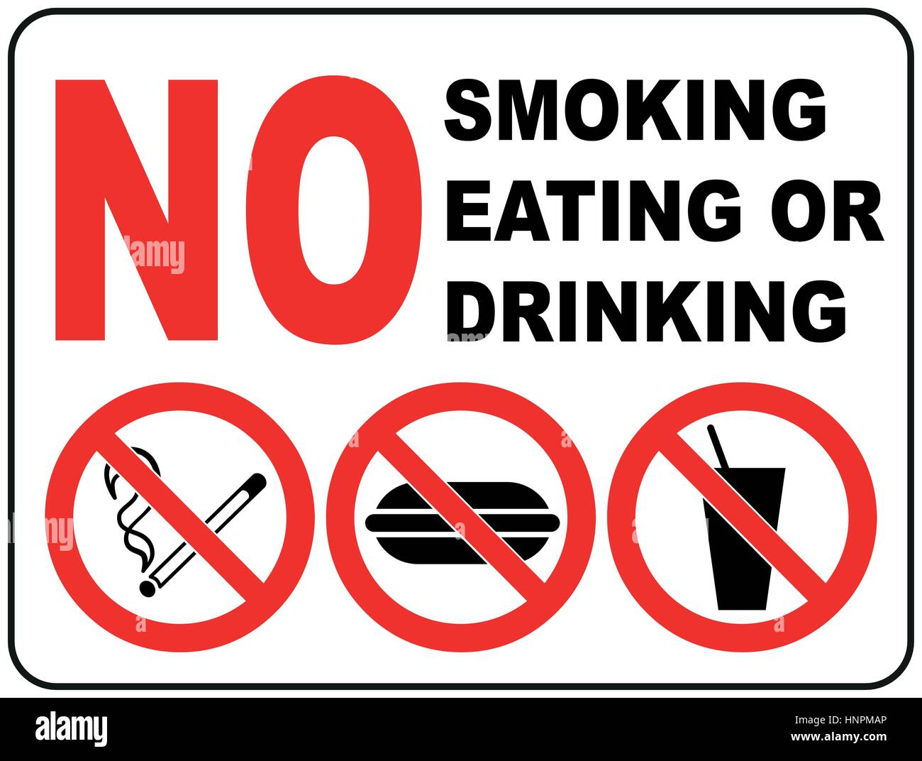 Prohibition Signs For Smoking Eating And Drinking General Prohibition
