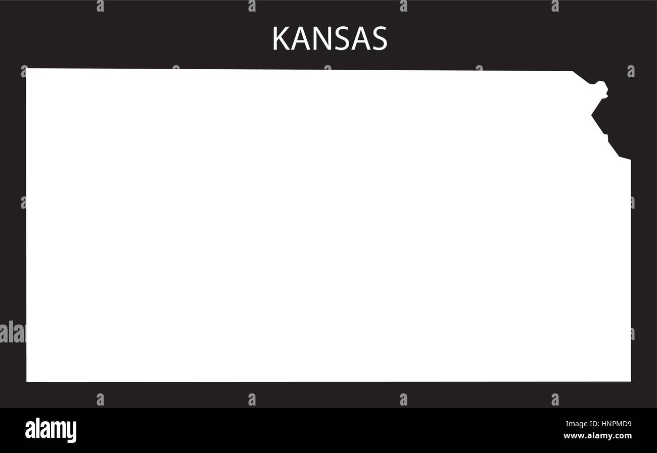 Kansas USA Map black inverted silhouette Stock Vector Image & Art - Alamy
