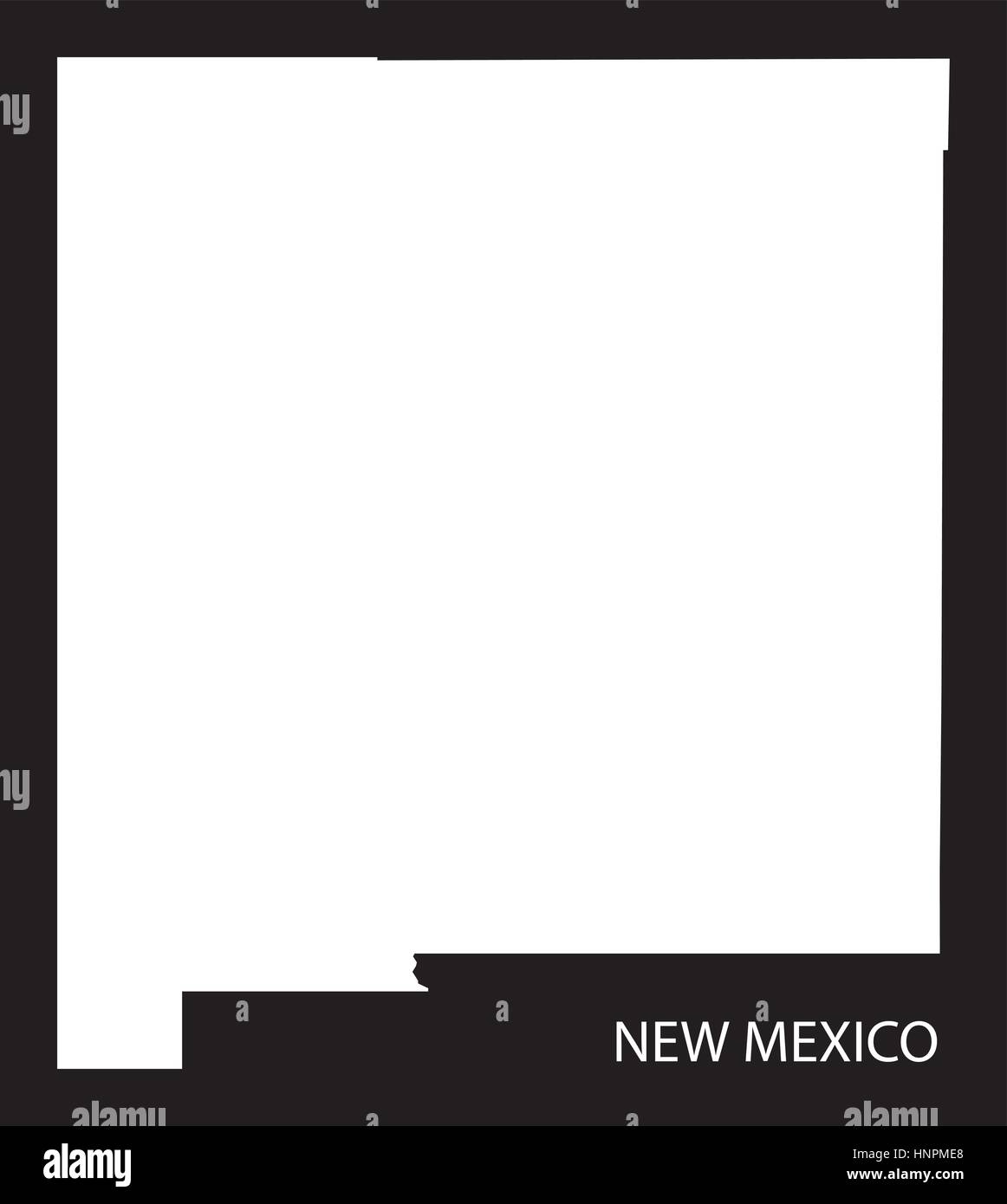 New Mexico USA Map black inverted silhouette Stock Vector Image & Art ...