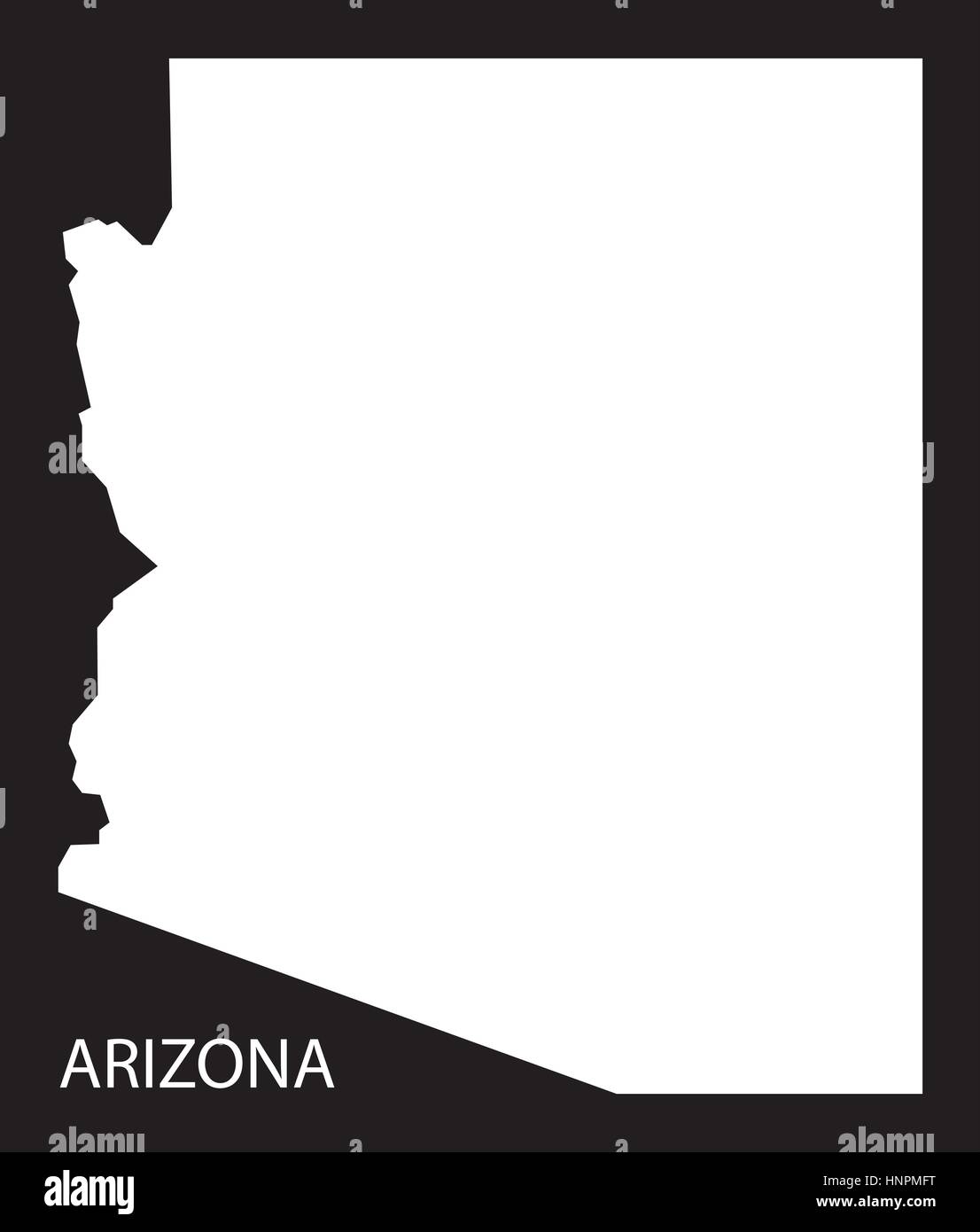 Arizona USA Map black inverted silhouette Stock Vector Image & Art - Alamy