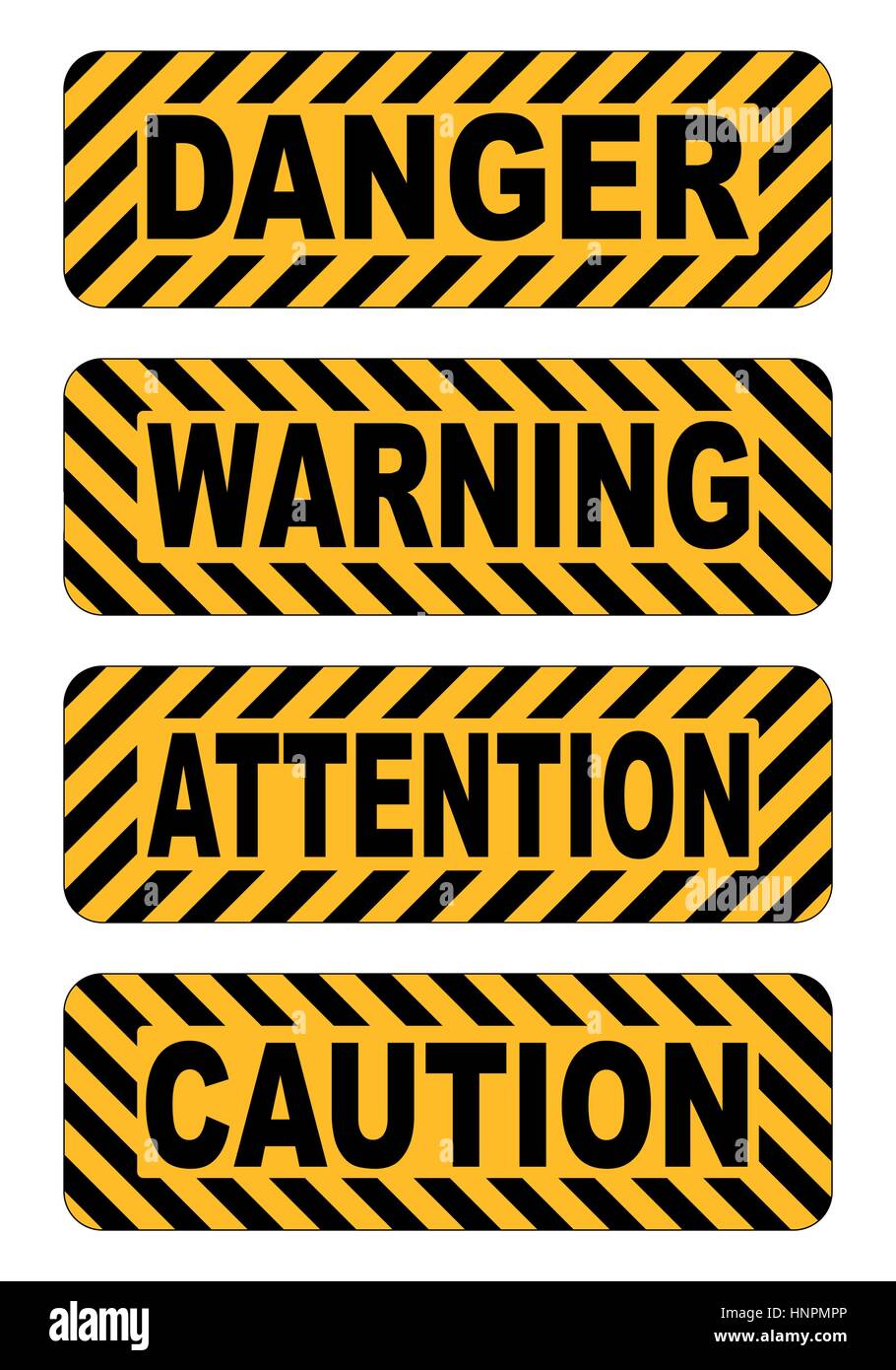caution, warning, attention, danger text stickers label vector ...