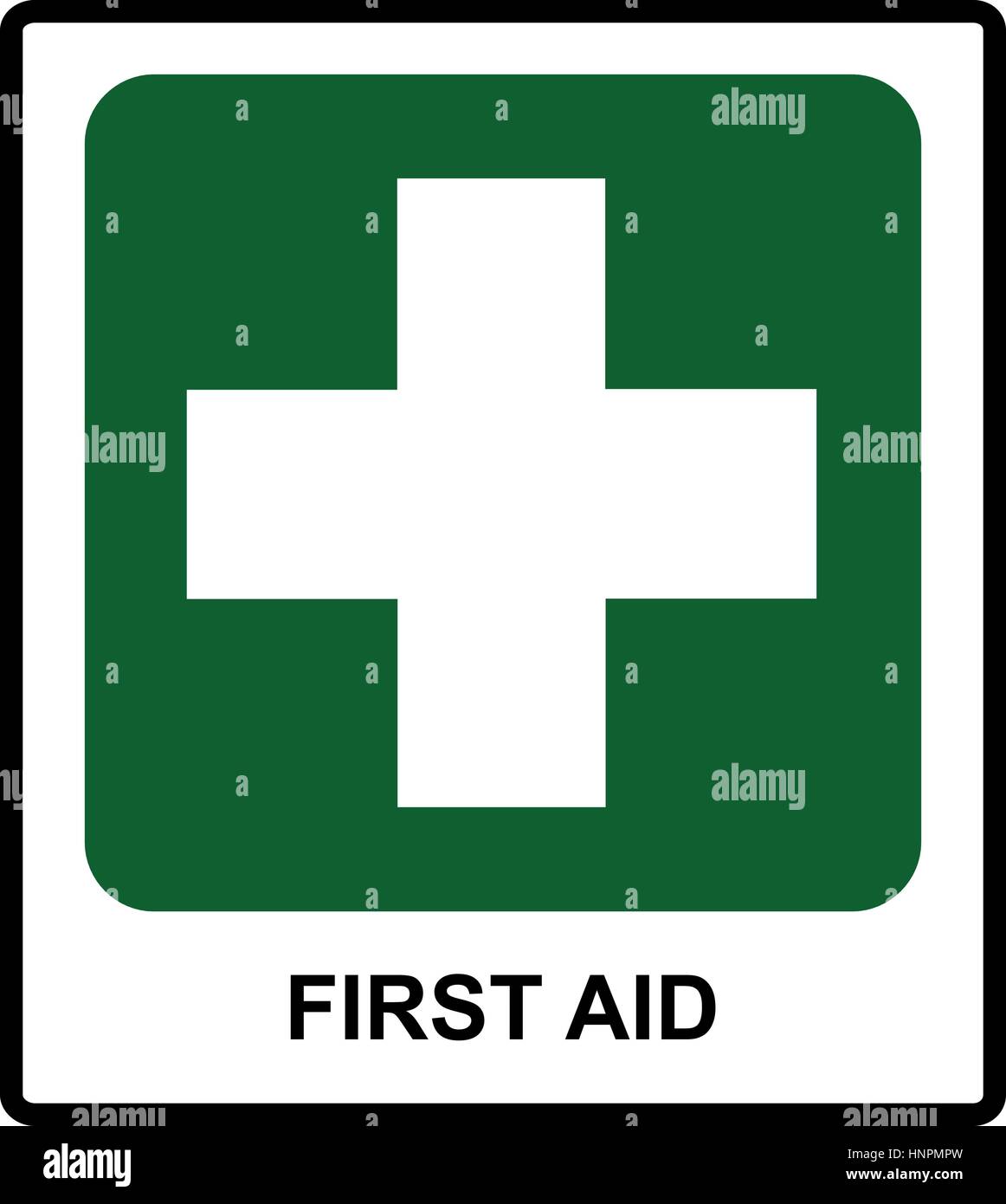 First Aid sign, vector illustration Informational label for public ...