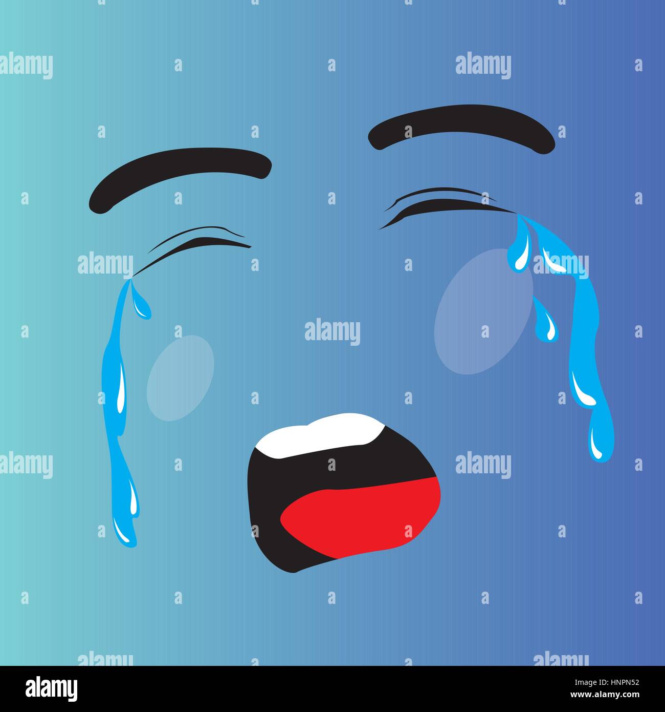 Crying cartoon face Stock Vector Image & Art - Alamy