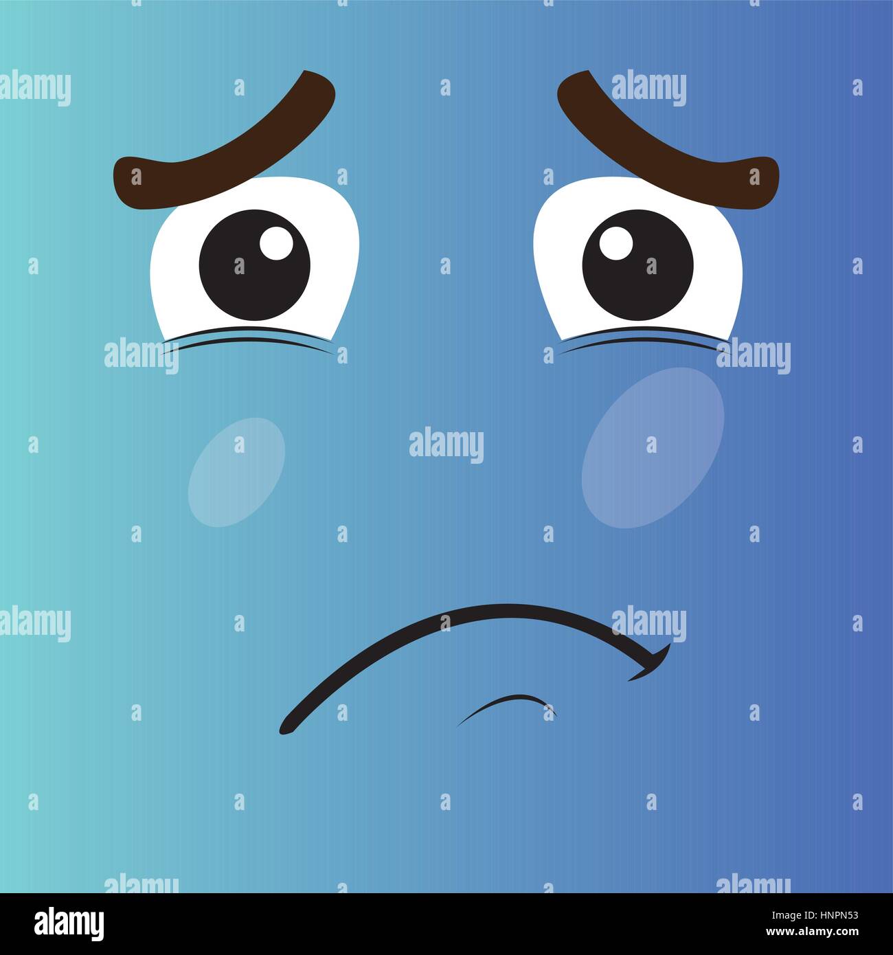 Sad cartoon face Stock Vector Image & Art - Alamy