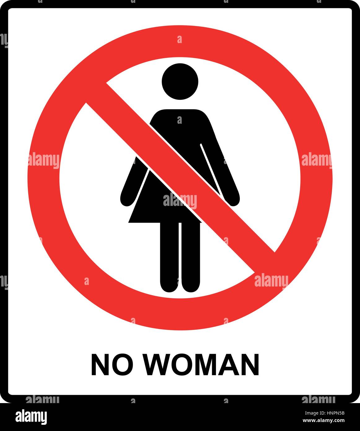 No woman sign isolated on white background Vector sticker for public ...