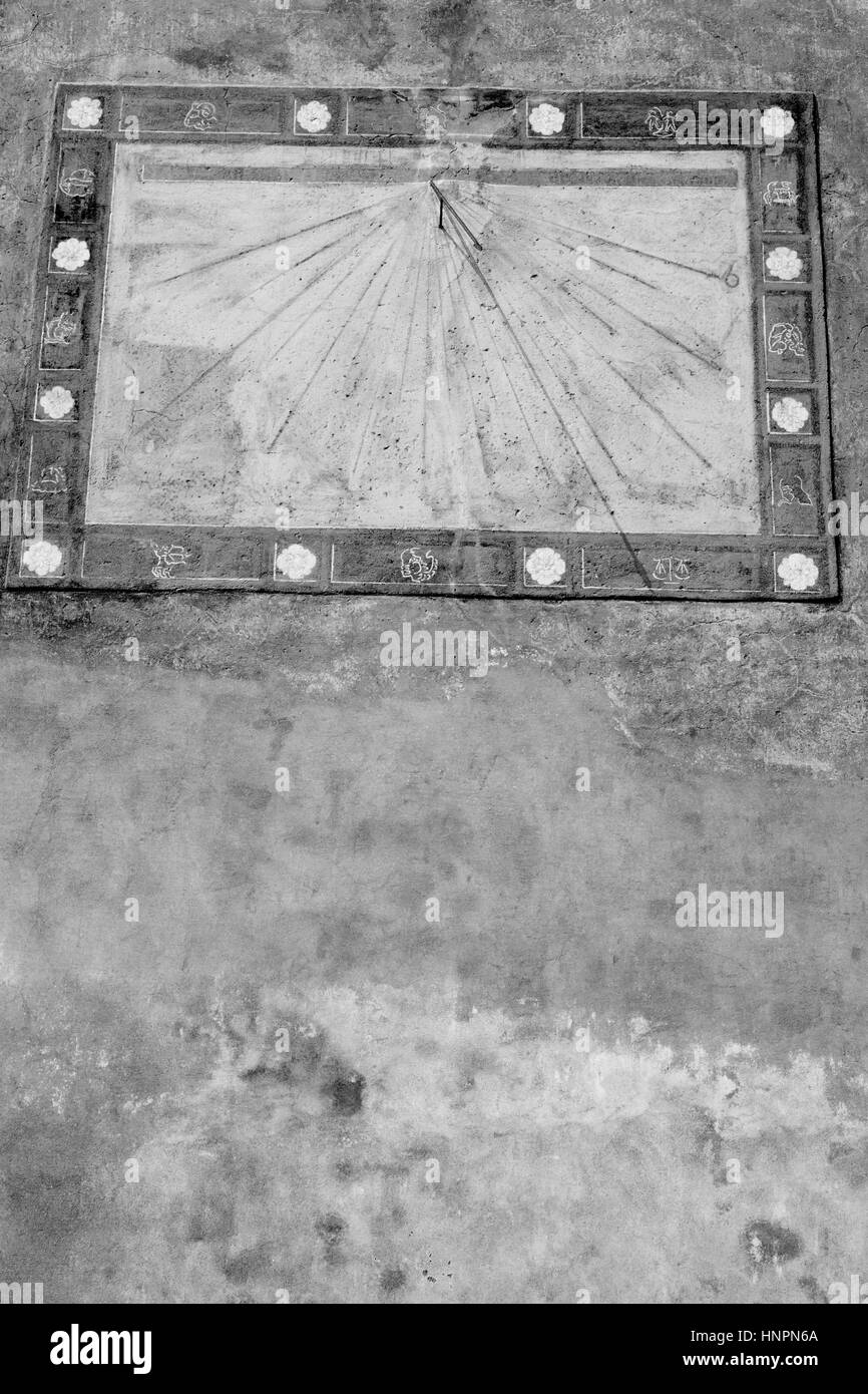 in italy sundial and gnomon antique historical medieval decoration wall ...