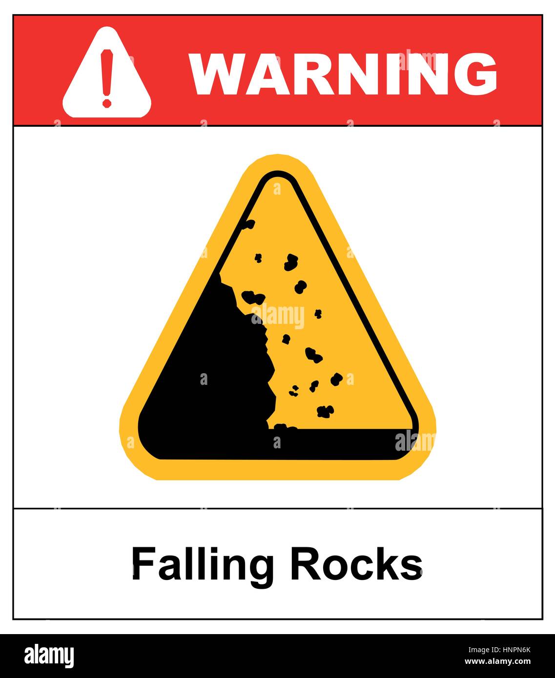 Falling rocks warning sign Warning stciker for outdoors and roads ...