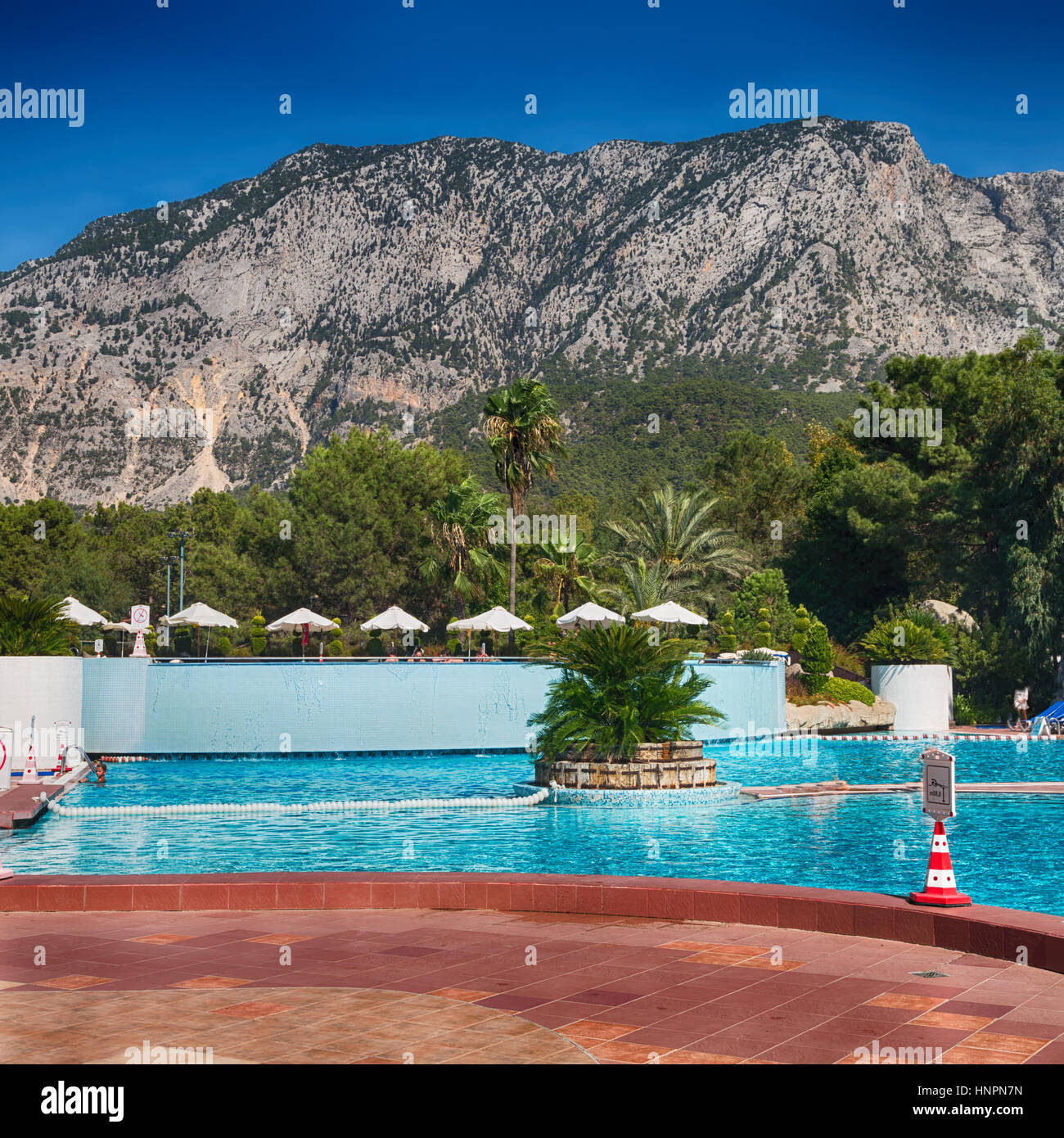 blur in turkey resort pool luxury vacation and background mountain ...
