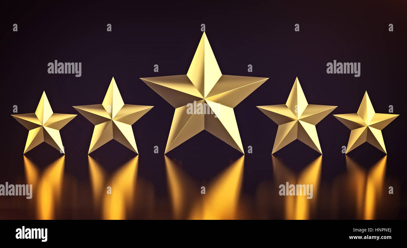 Golden star quality concept 3d hi-res stock photography and images - Alamy