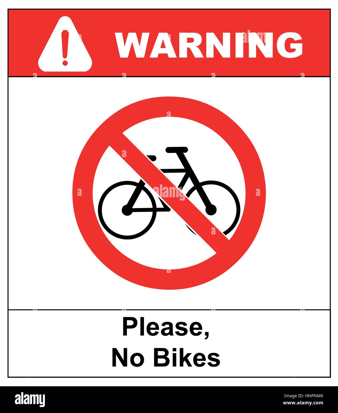 No bicycle sign Please, No bikes symbol for public places Warning ...