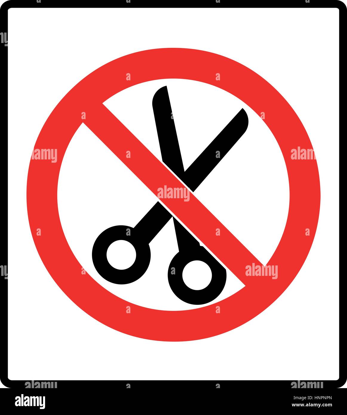 No scissors prohibition sign icon vector illustration Red circle of ...