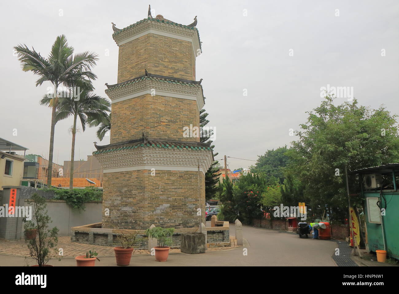 Ping Shan Heritage Trail historical tower in Hong Kong Stock Photo - Alamy
