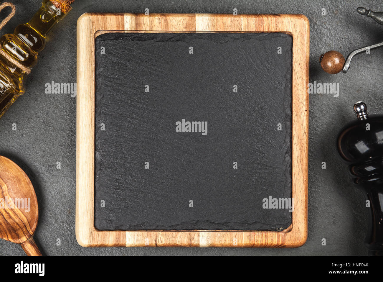 Slate board in a wooden frame Stock Photo - Alamy