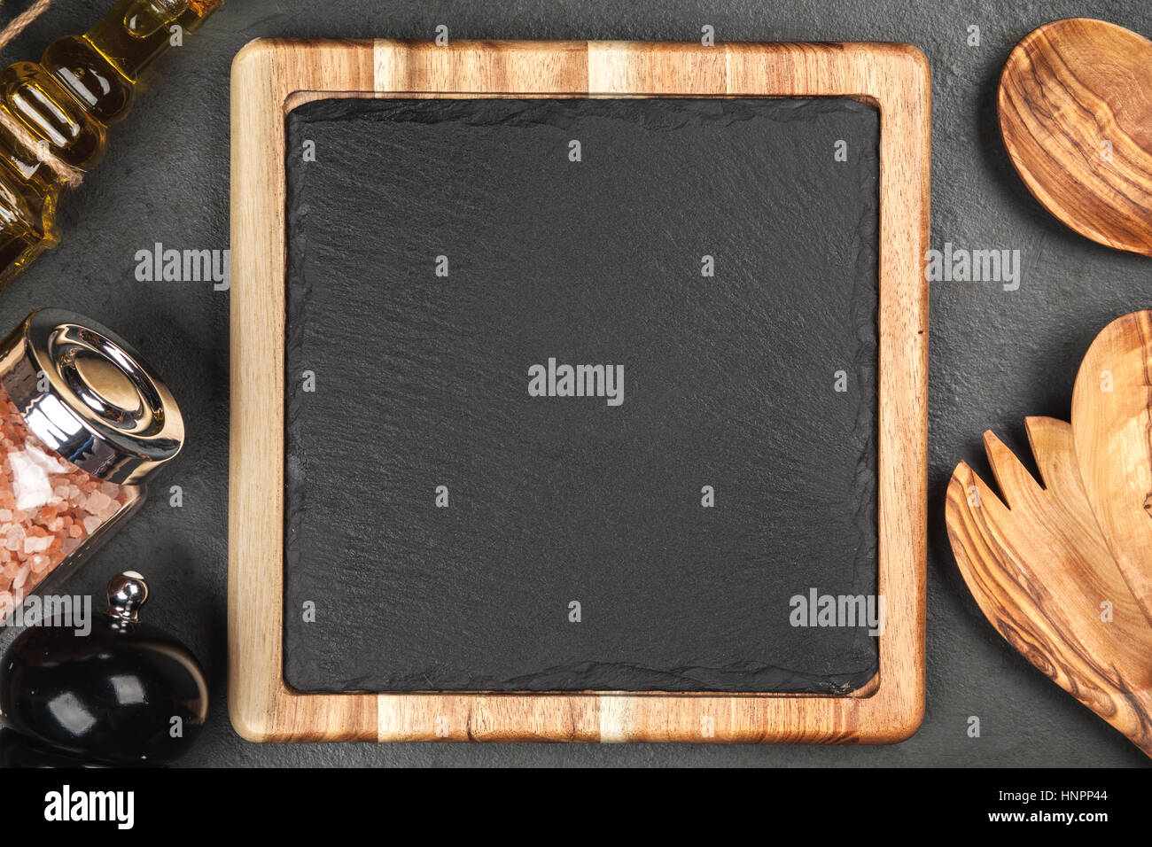 Slate board in a wooden frame Stock Photo - Alamy