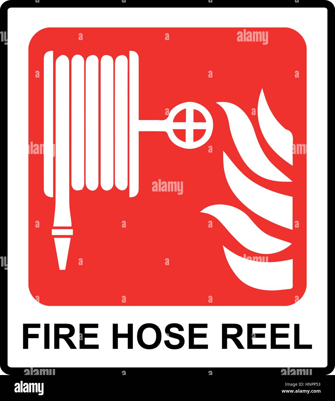 Vector Fire hose reel sign Informational sticker for public places ...