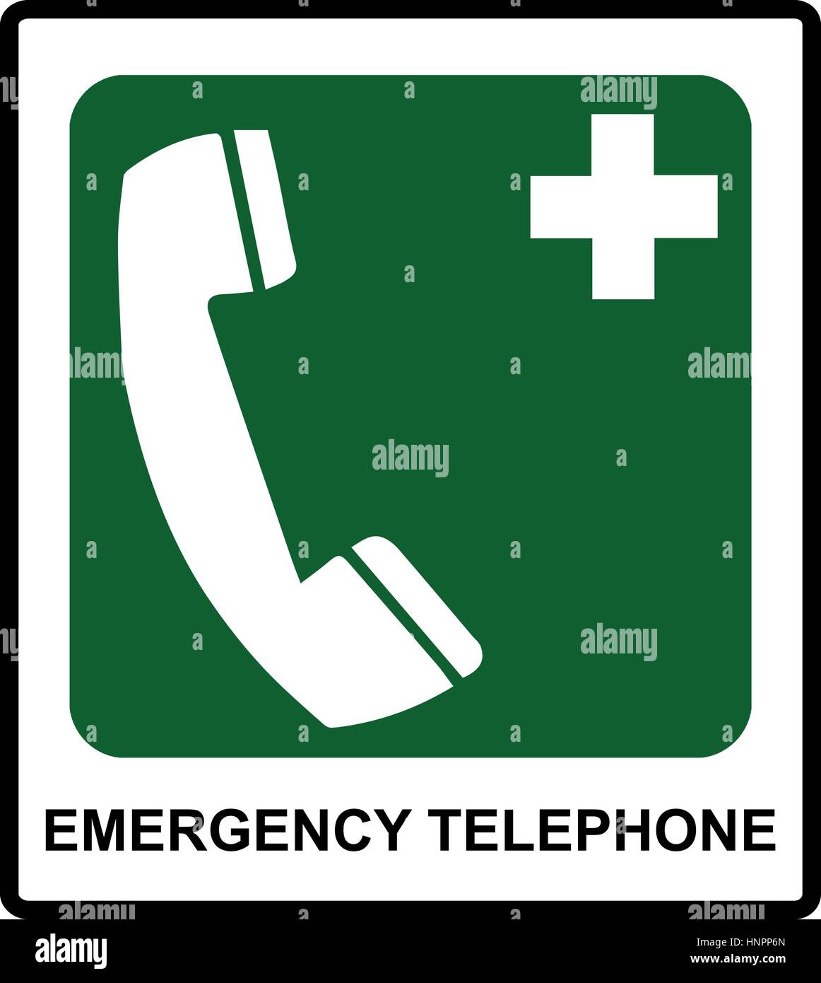 Emergency hospital telephone safety signs. Vector symbol of phone with ...