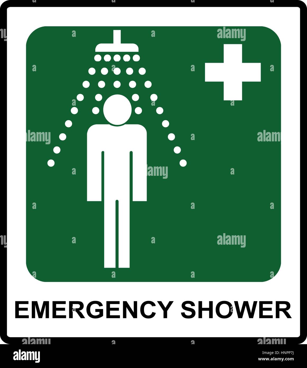 Safe condition sign, Emergency shower symbol Vector sticker for public ...