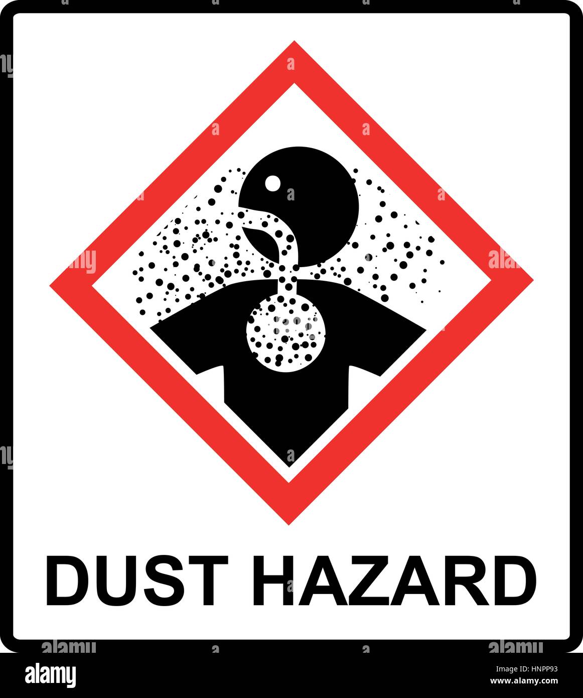 Danger banner Dust Hazard sign, vector illustration. Warning Sticker ...