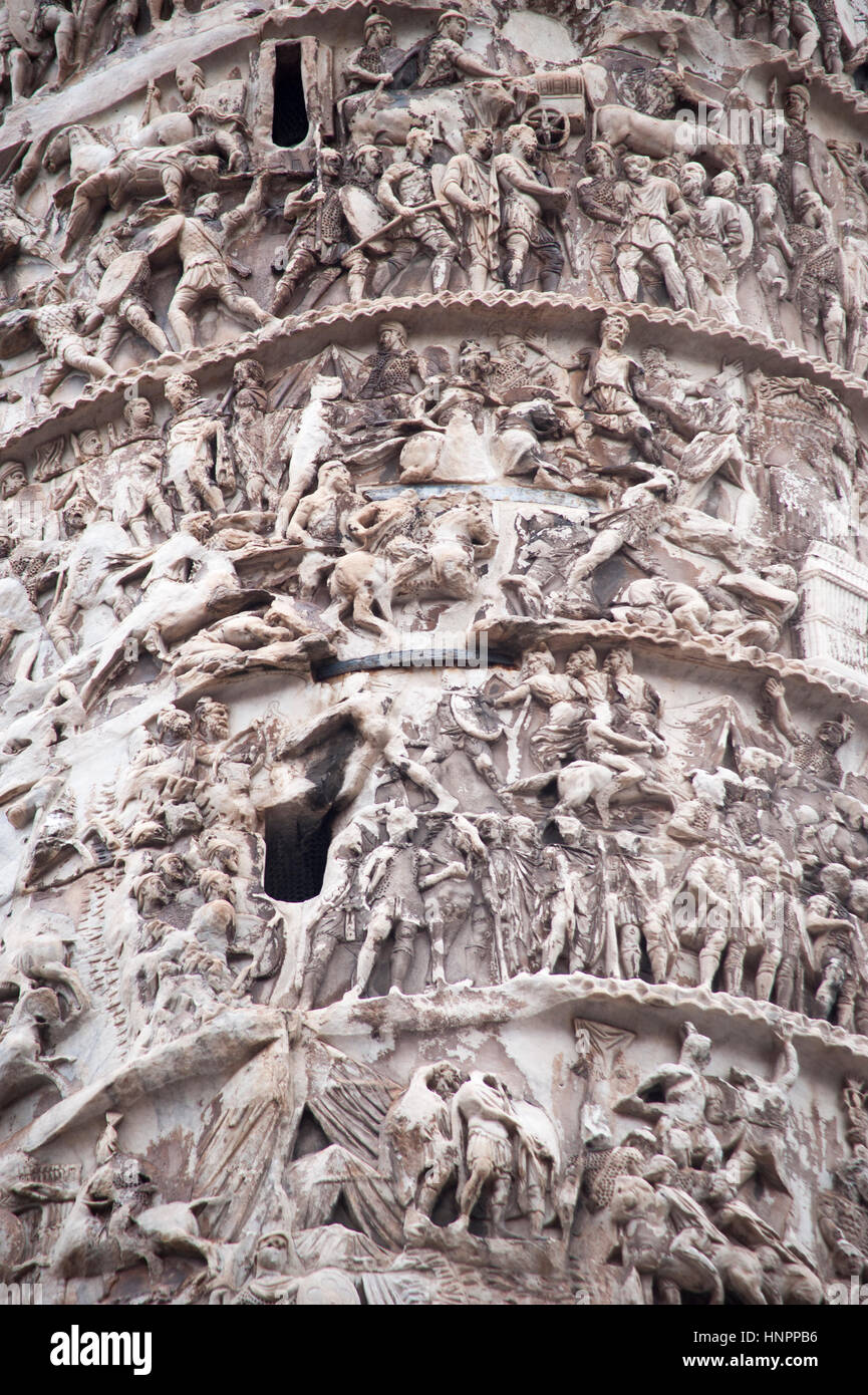 Marcus Aurelius column details, Rome Stock Photo - Alamy