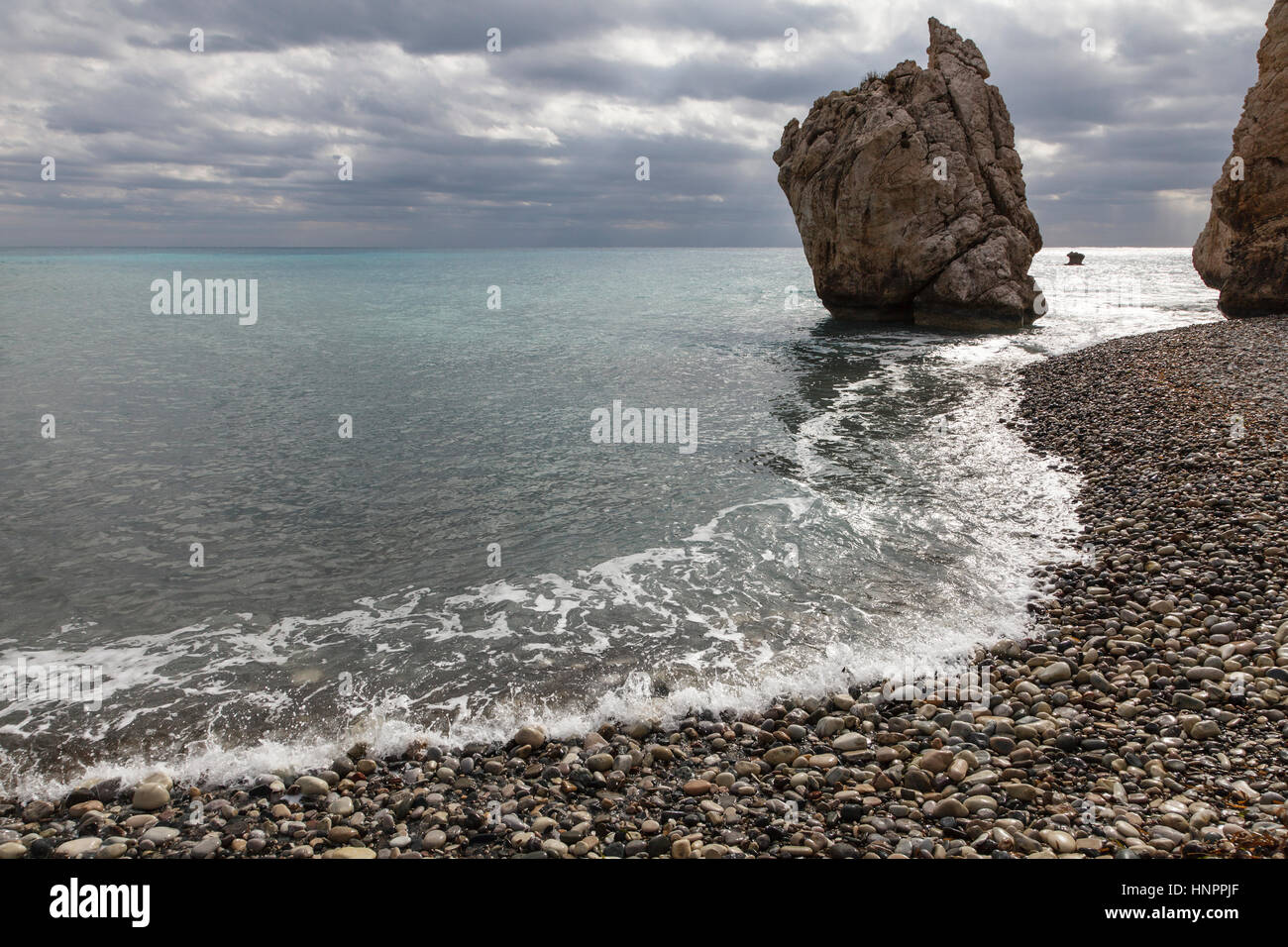 Aphrodite's Rock (Petra tou Romiou), near Paphos, Cyprus Stock Photo ...