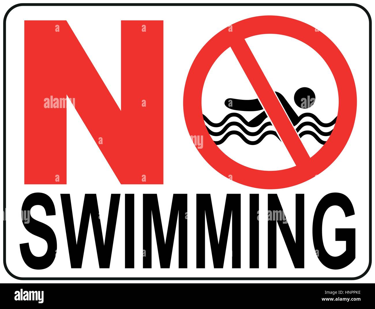 No swimming warning signs vector hi-res stock photography and images ...