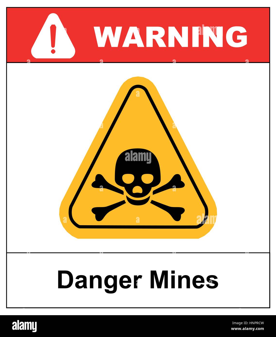 vector skull danger sign. danger mines hazard. vector sticker with ...