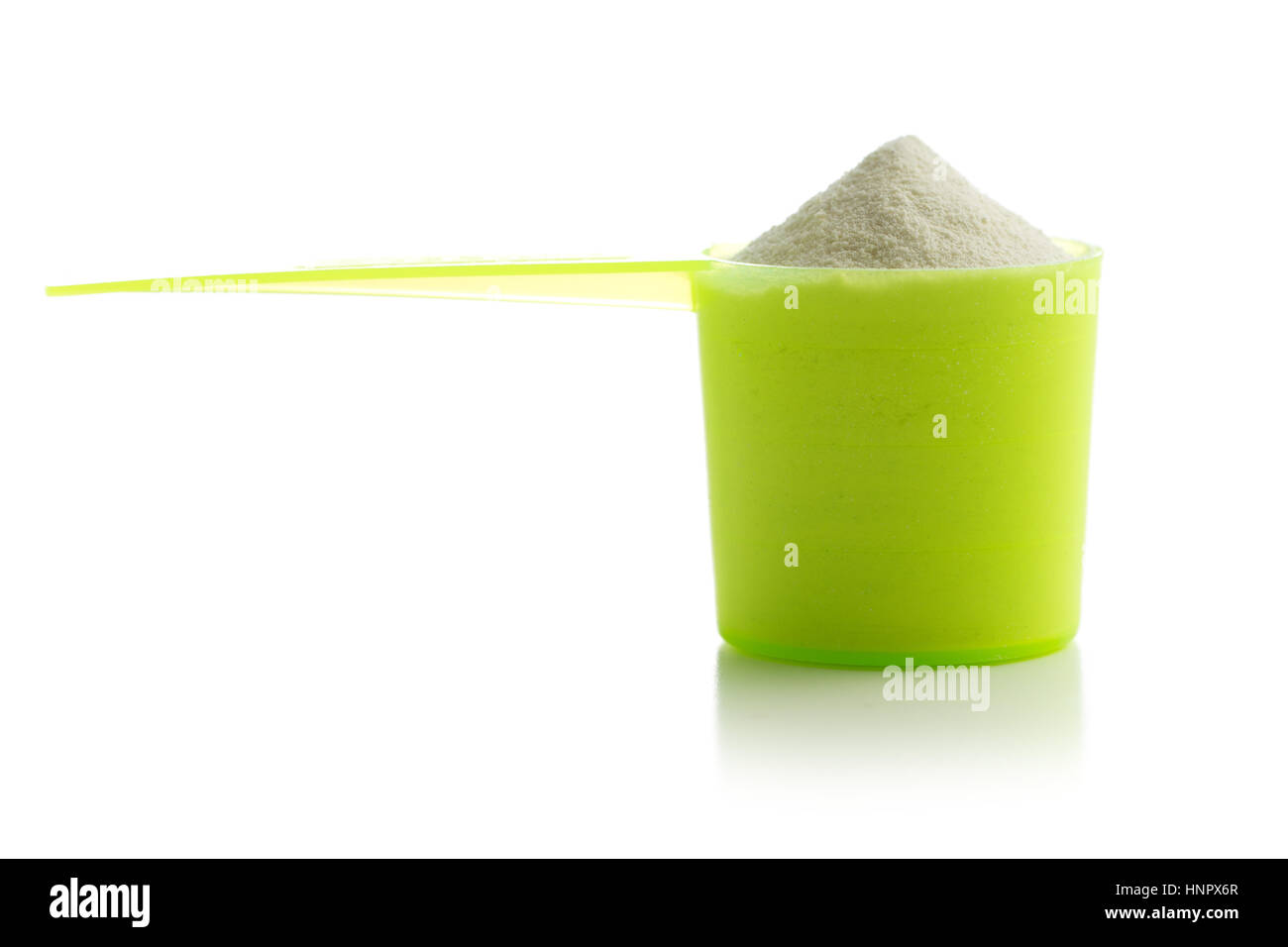 Whey protein powder isolated on white background Stock Photo - Alamy
