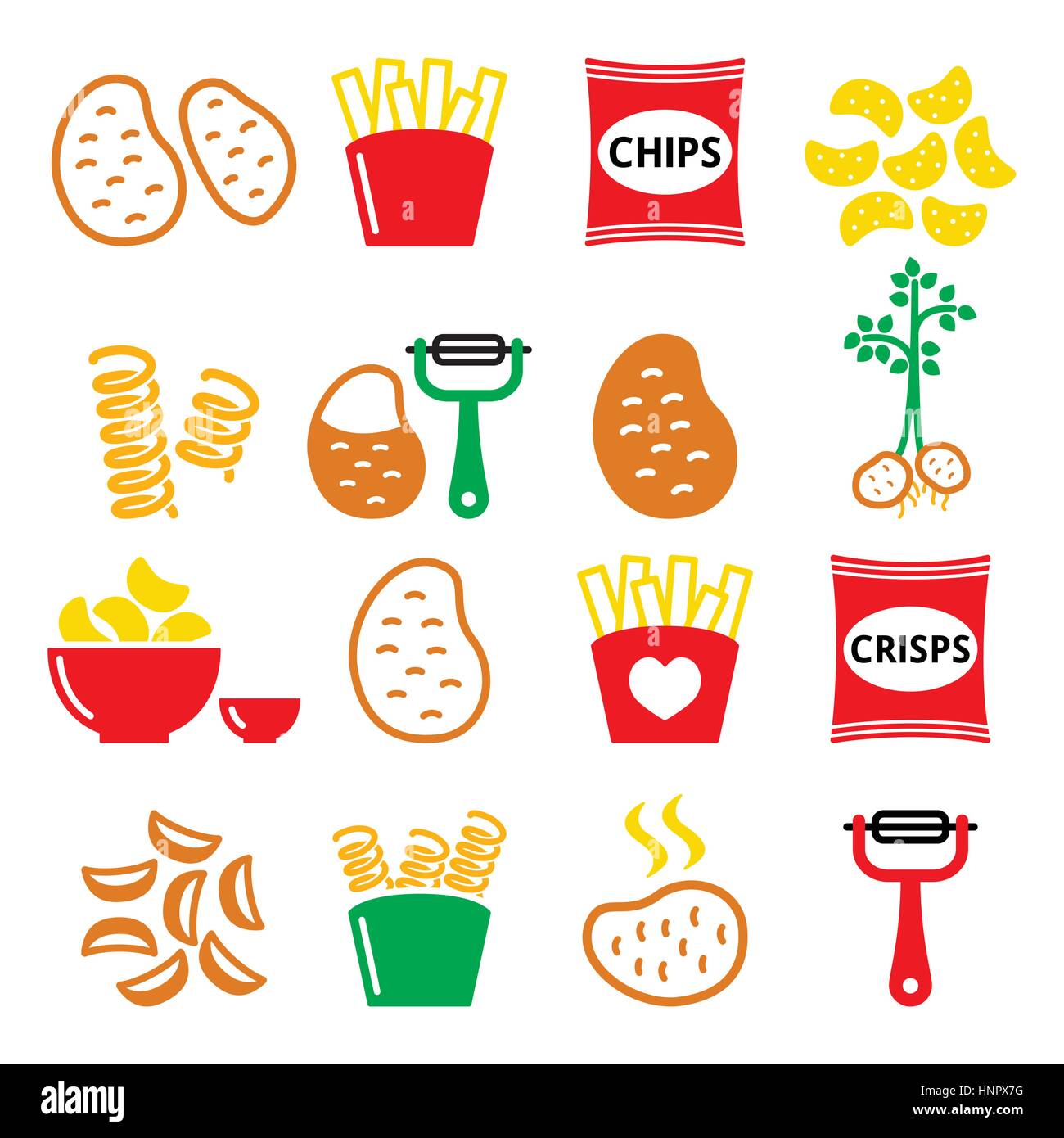 Curly potato chips Stock Vector Images - Alamy