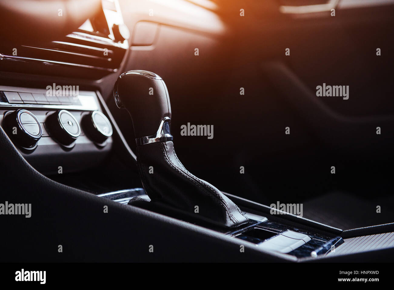 manual shift of modern car gear shifter Stock Photo - Alamy