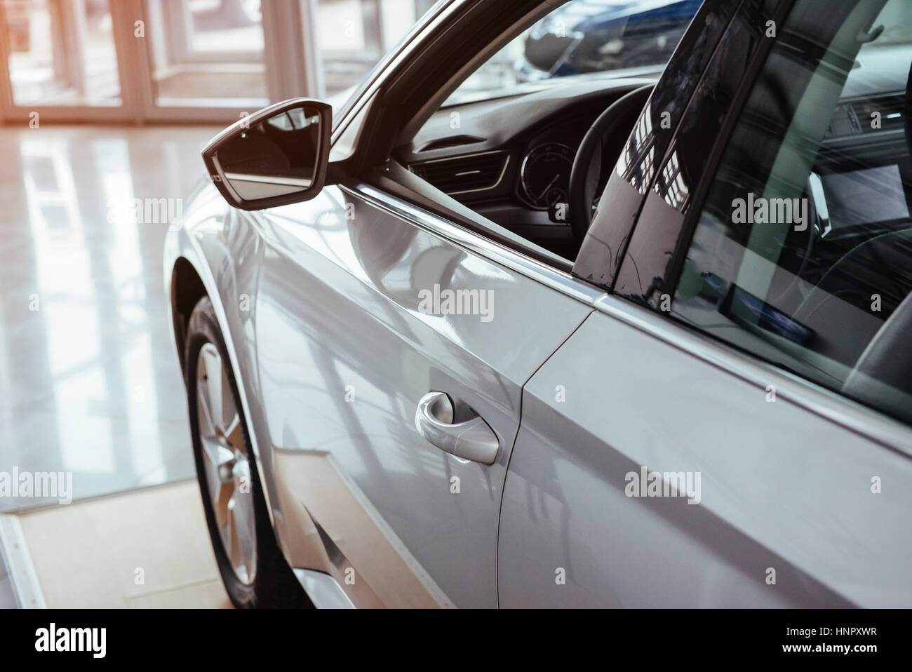 of beautiful modern car close up in the cabin Stock Photo - Alamy