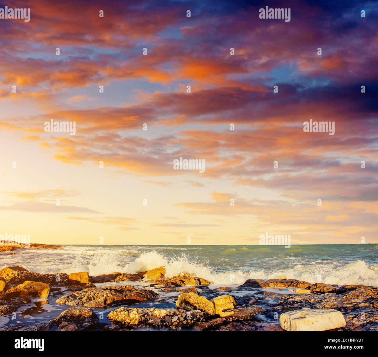 Fantastic view of the nature reserve Monte Cofano. Dramatic scen Stock ...