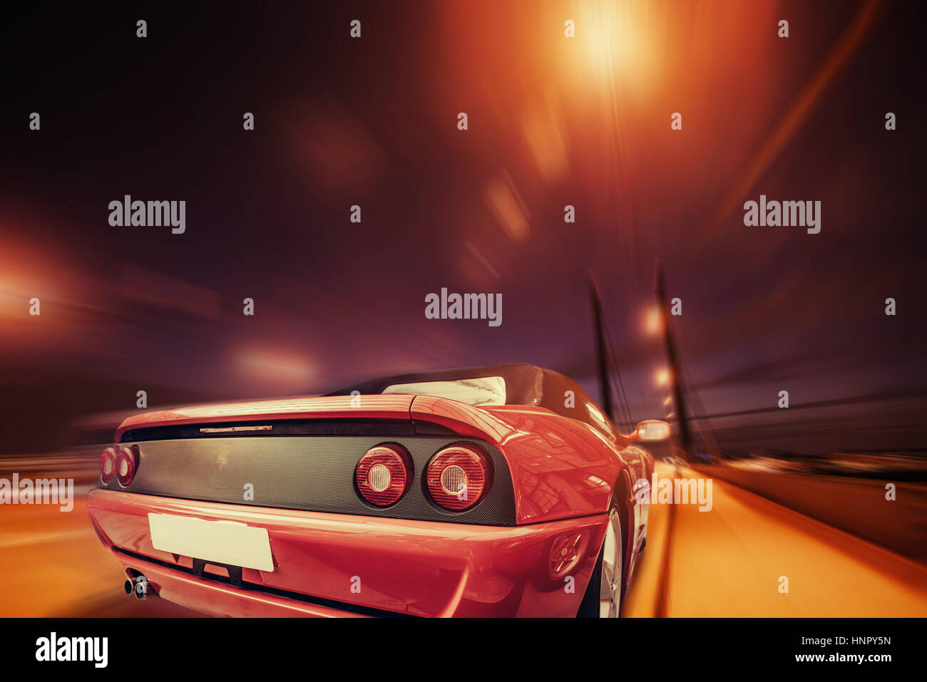 vintage retro car on the road Stock Photo - Alamy