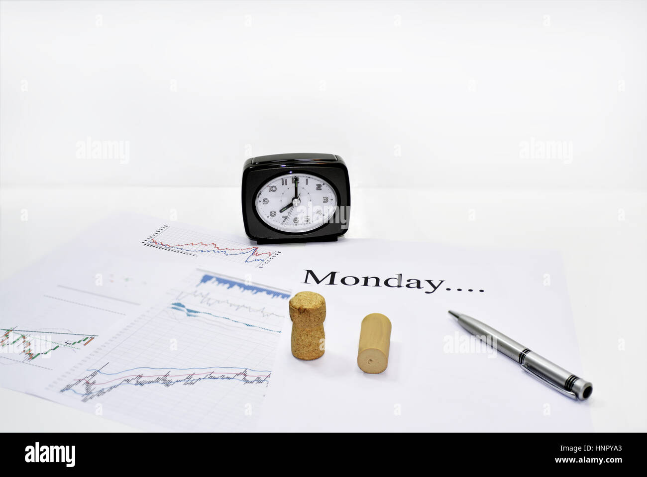 Abstract composition of making Monday plans Stock Photo - Alamy