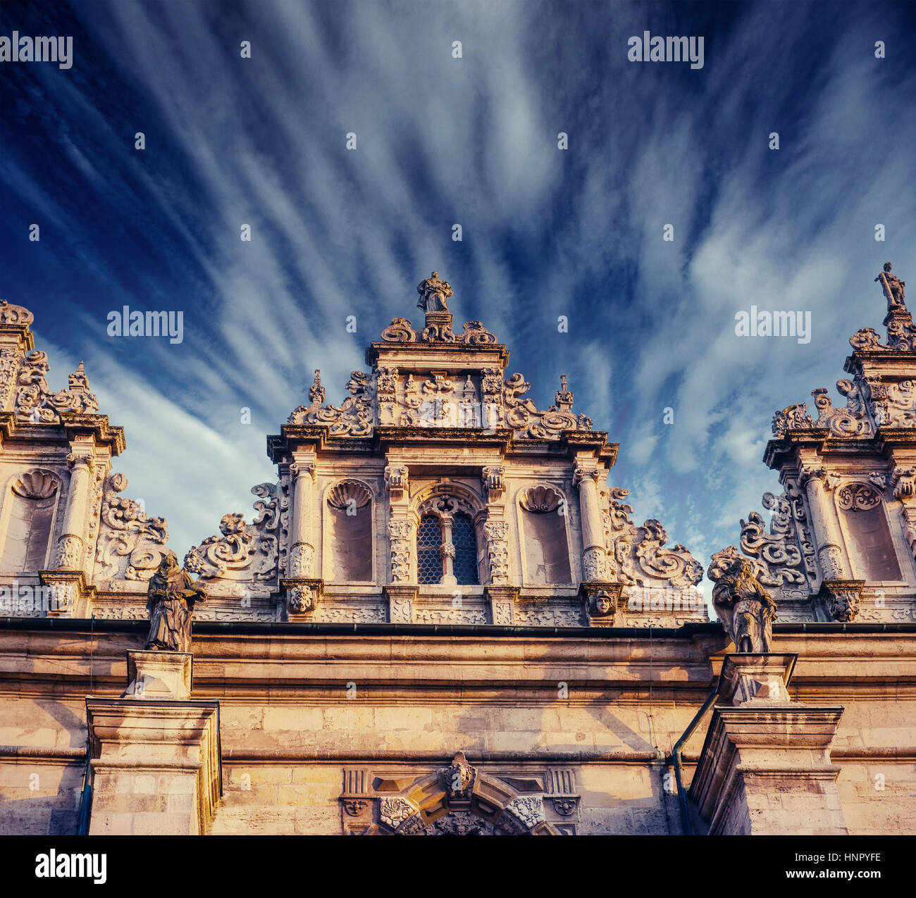 Architecture outside church. Retro stale Stock Photo - Alamy