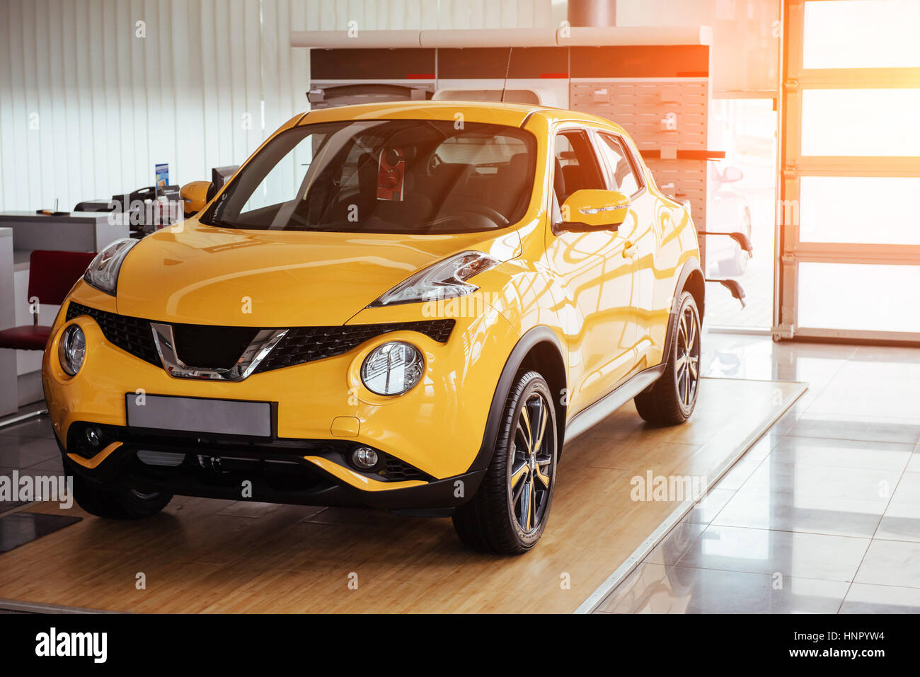 modern model cars in the showroom Stock Photo - Alamy