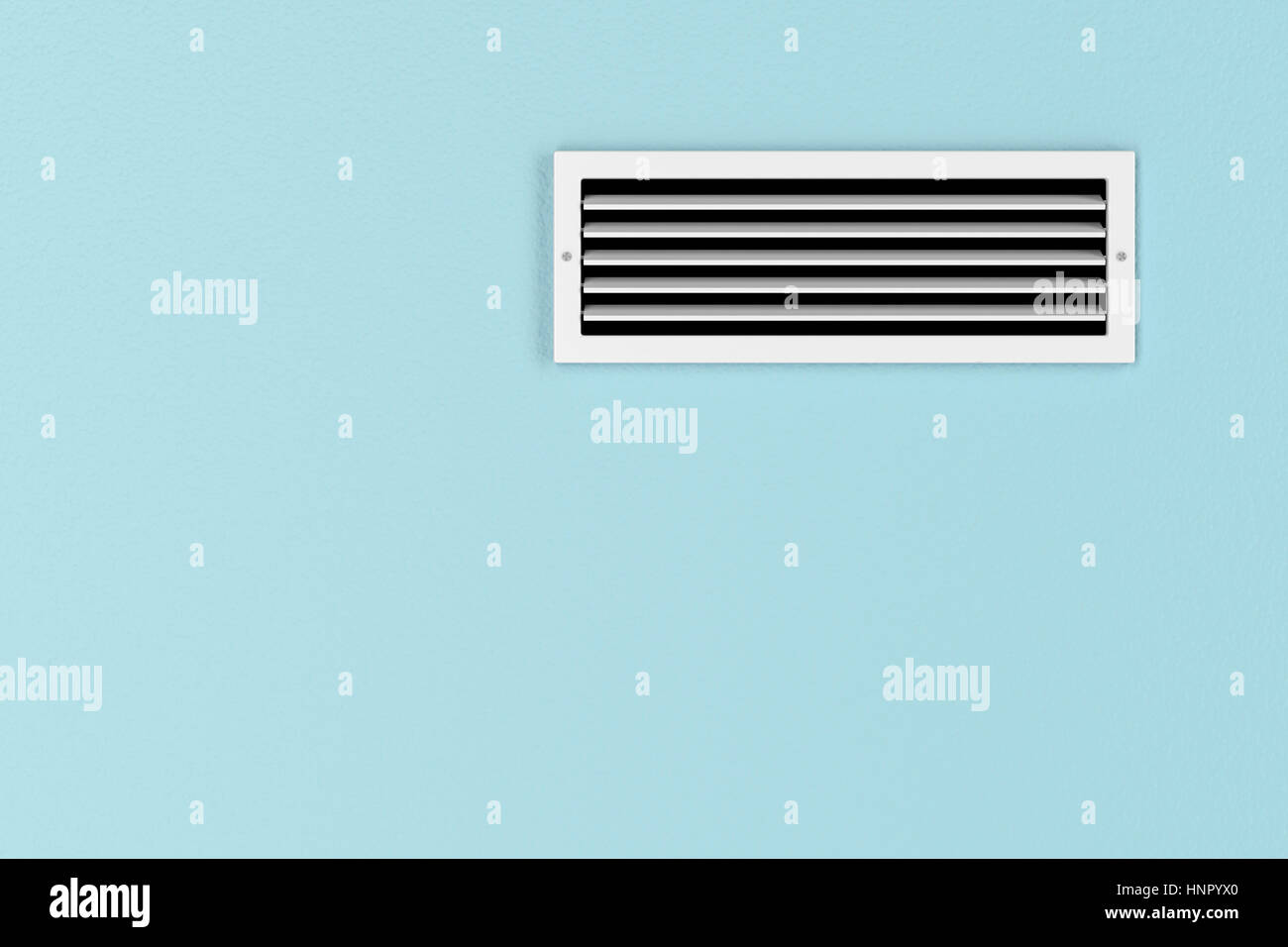 Air conditioning vent on the blue wall Stock Photo - Alamy