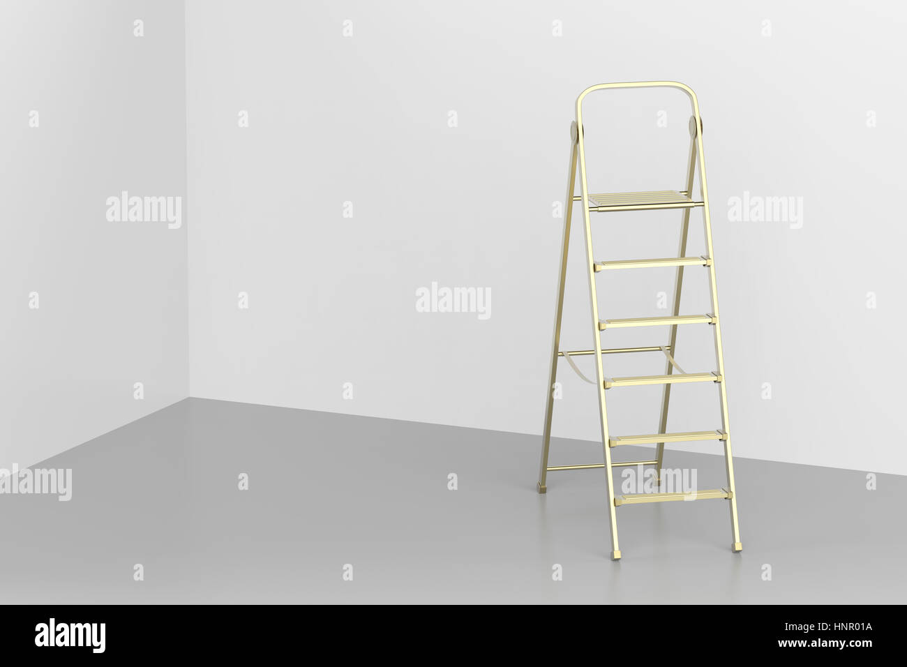 Golden ladder in the room Stock Photo - Alamy
