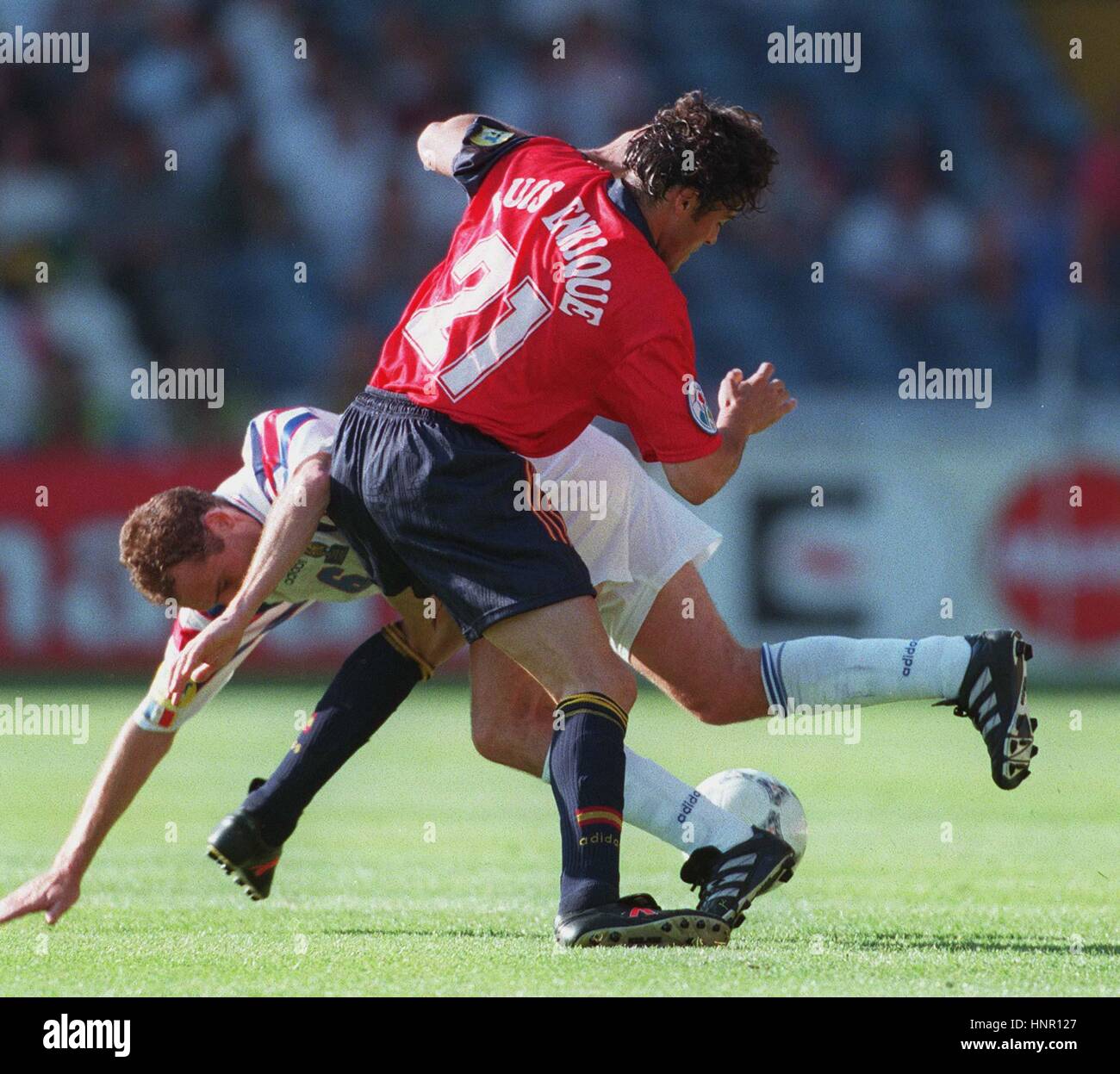 LUIS ENRIQUE & VINCENT GUERIN FRANCE V SPAIN 15 June 1996 Stock Photo ...