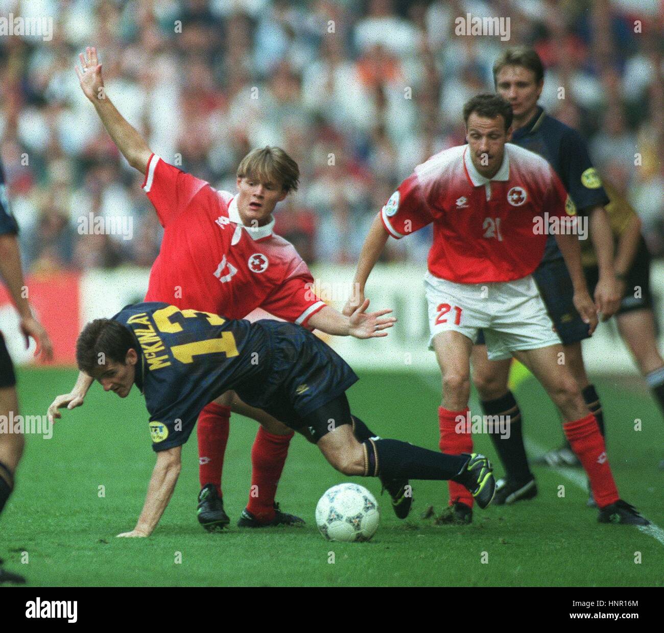 JOHANN VOGAL & TOSH MCKINLAY SCOTLAND V SWITZERLAND 18 June 1996 Stock ...